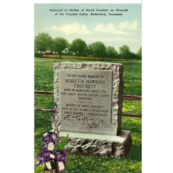 Design | Postcard Rebecca Hawkins Crockett Memorial Mother Of David ...